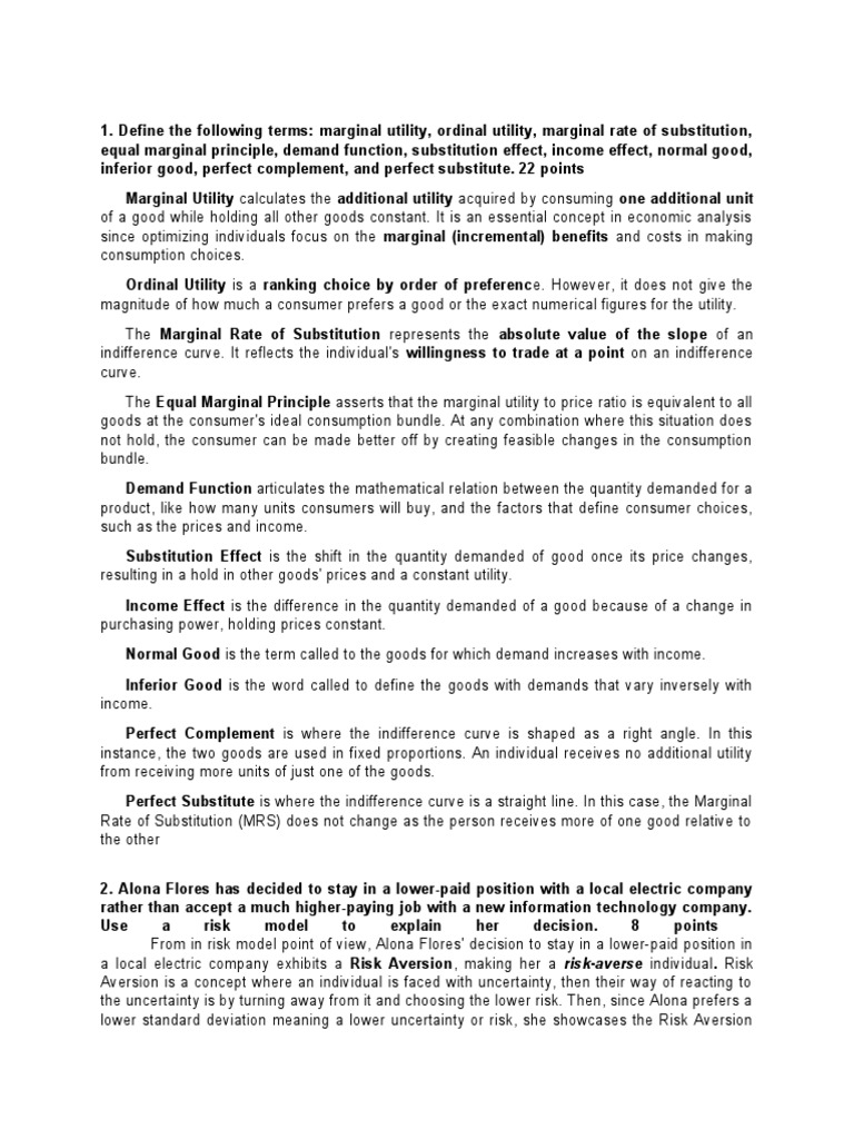 ManEcon-PAA 5 Chapter 2 Seatwork | PDF | Utility | Demand