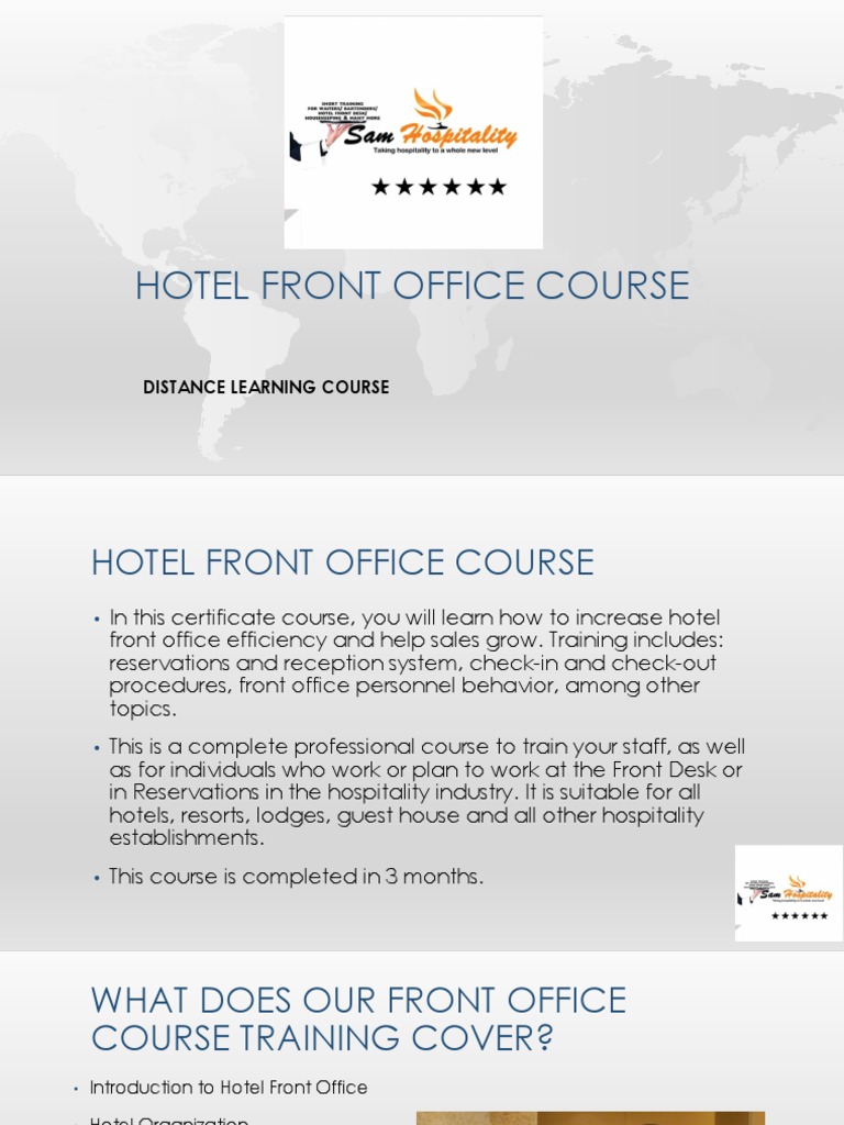 Hotel Front Office Distance Learning Course | PDF | Hotel