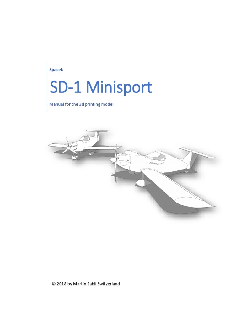 SD-1 Minisport: Spacek | PDF | 3 D Printing | Aircraft