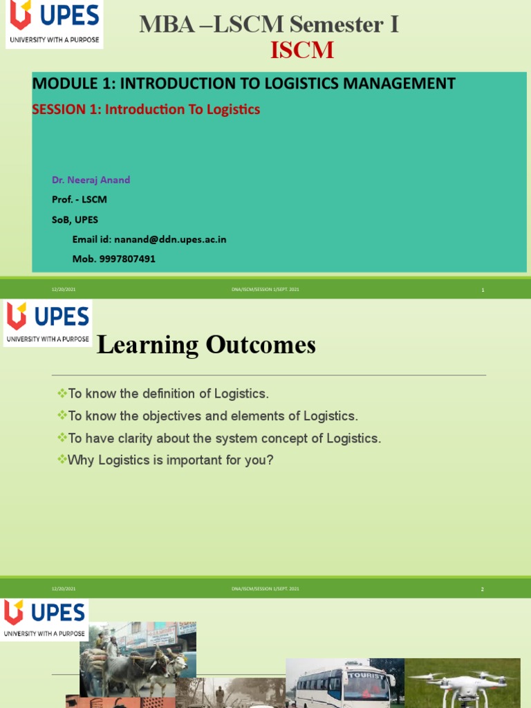 MBA - LSCM Semester I: Module 1: Introduction To Logistics Management | PDF