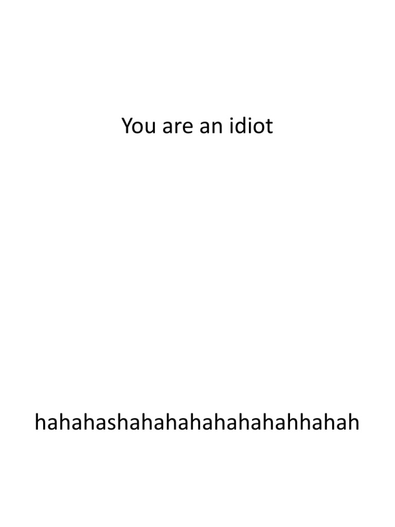 You Are An Idiot Pdf