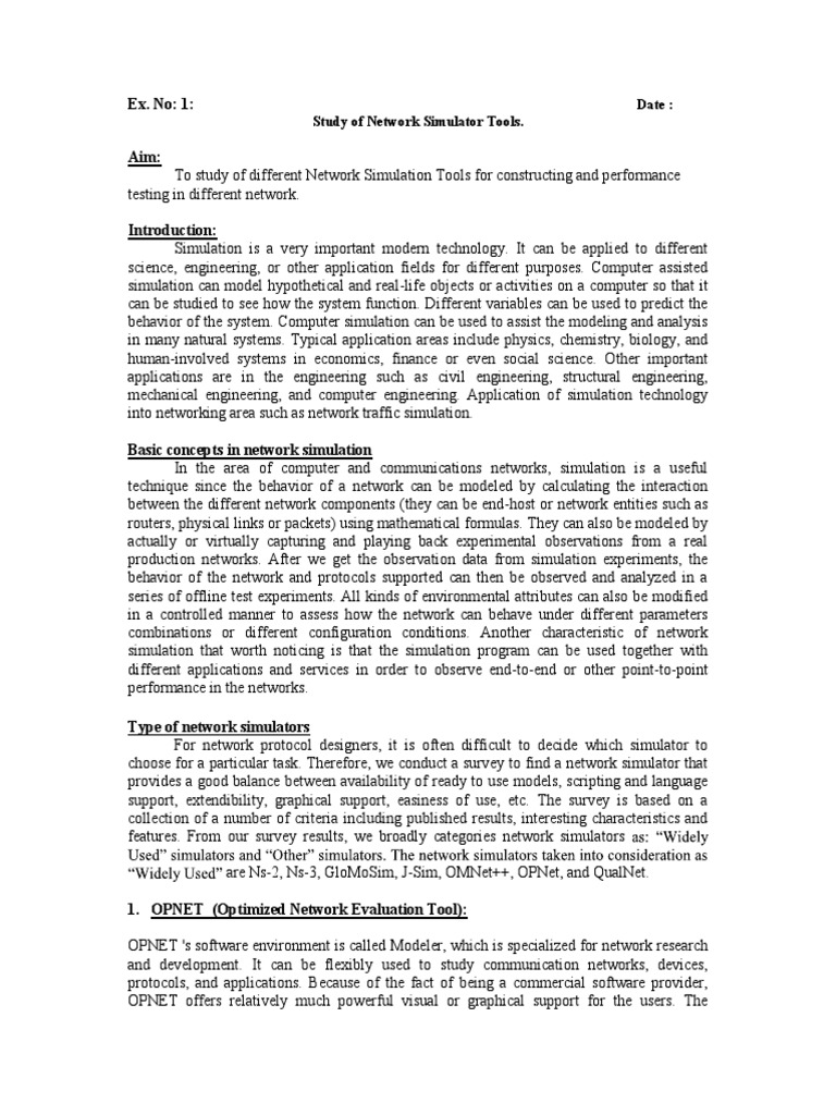 Date: Study of Network Simulator Tools | PDF | Computer Network ...