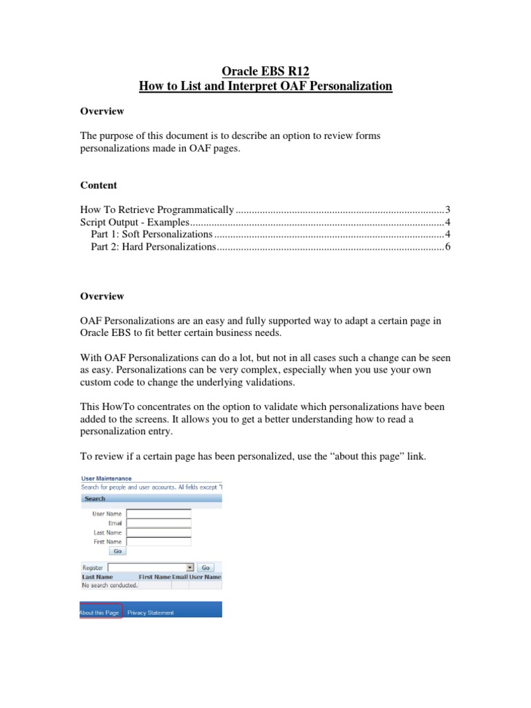 Oracle EBS OAF Personalization Guide | PDF | Oracle Database | Computer Engineering