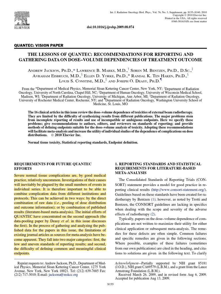 The Lessons of Quantec Recommendations For Reporting and Gathering Data ...