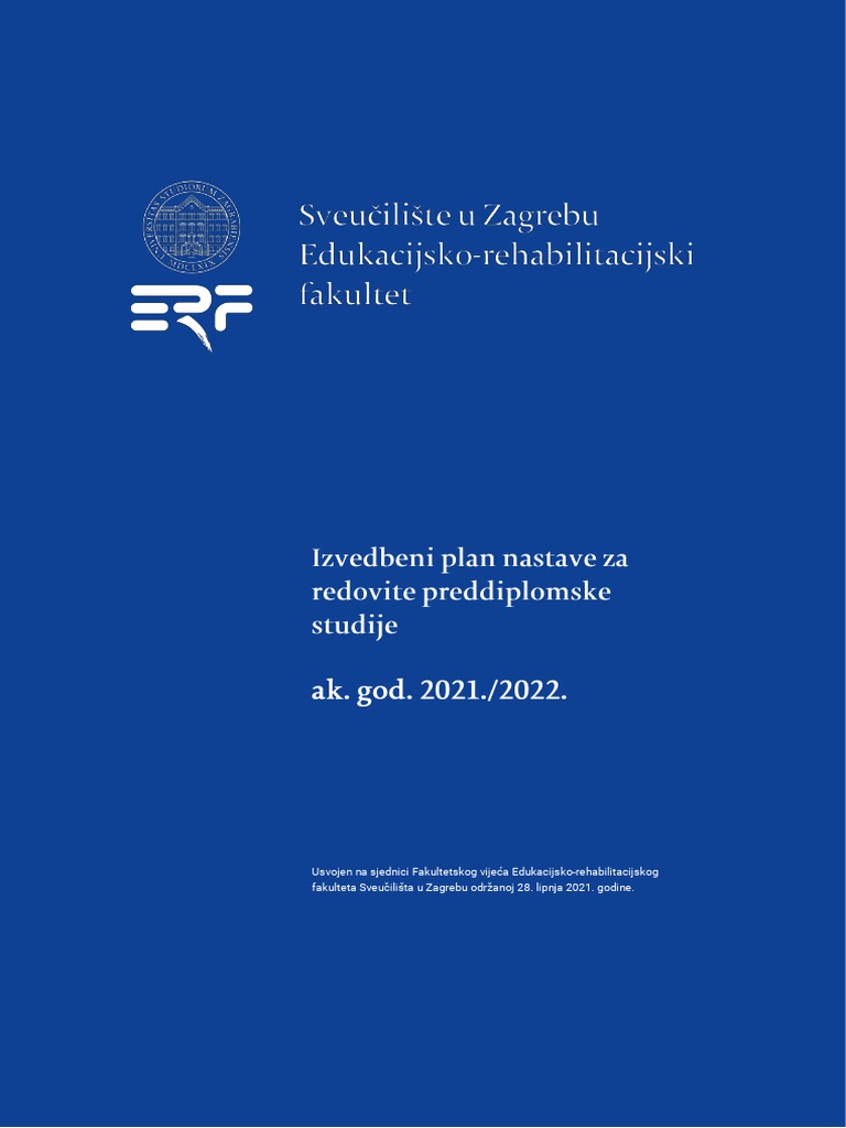 ERFUNIZG Izvedbeni Preddiplomski Diplomski 2021-2022 REDOVITI | PDF