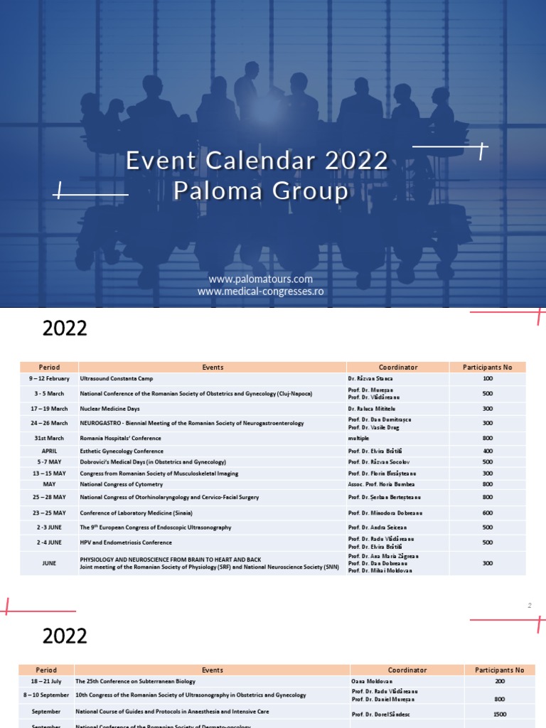 Event Calendar 2022 Paloma Group: WWW - Medical-Congresses | PDF ...