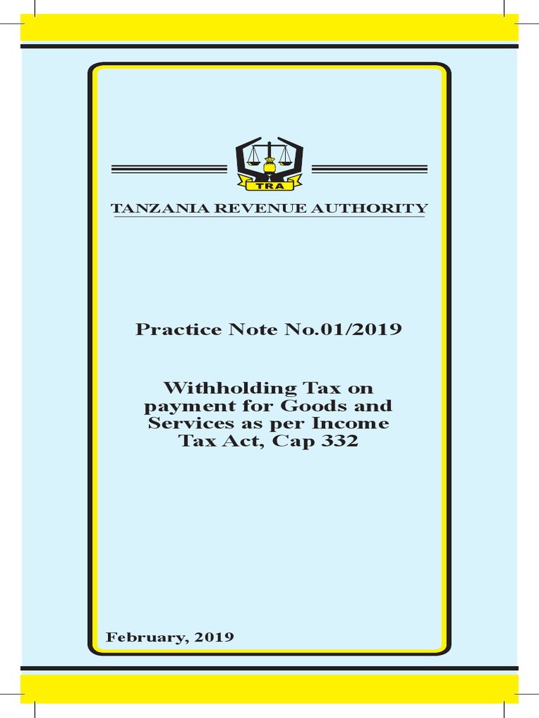 Practice Note No.01/2019 Withholding Tax On Payment For Goods and ...