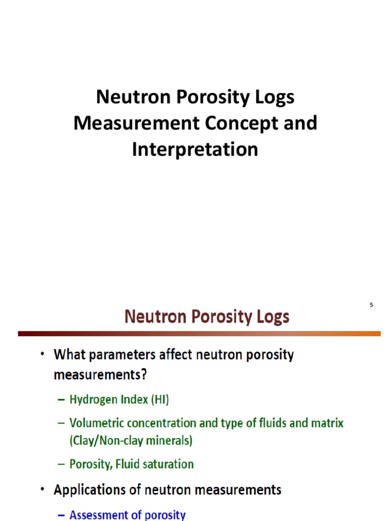 Neutron Porosity Logs | PDF