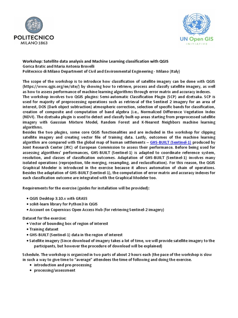 Workshop Satellite Data Analysis and Machine Learning Classification ...
