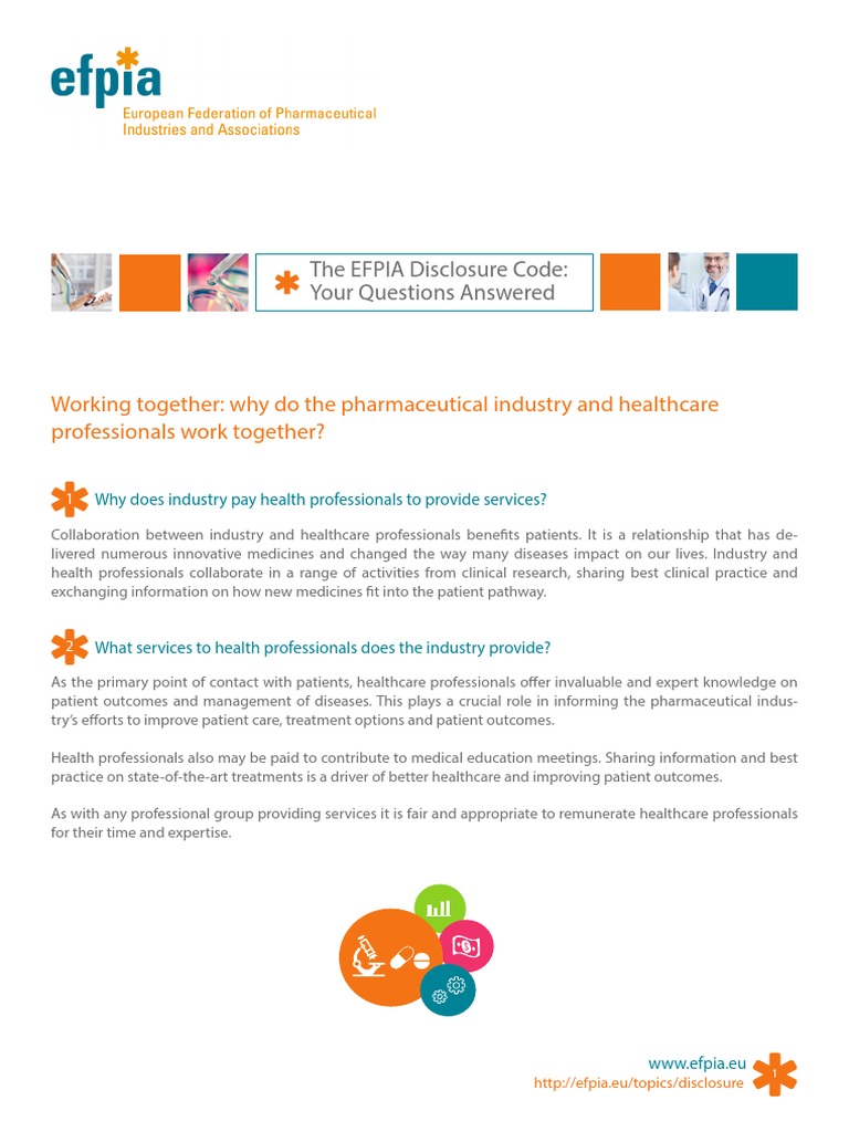 The EFPIA Disclosure Code: Your Questions Answered | PDF | Health Care ...