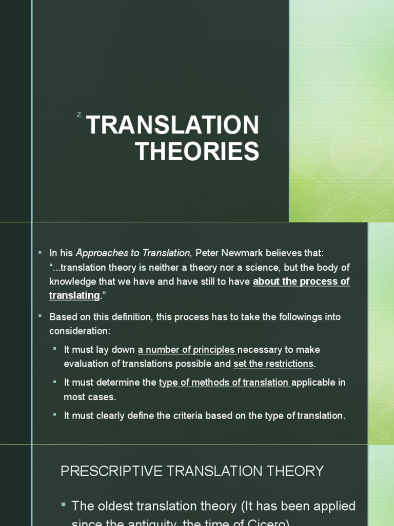 Translation Theories | PDF | Translations | Theory