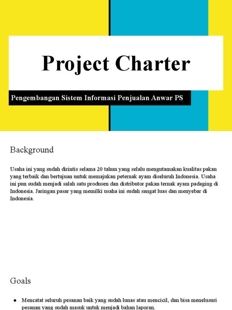 Contoh Presentasi Project Charter | PDF