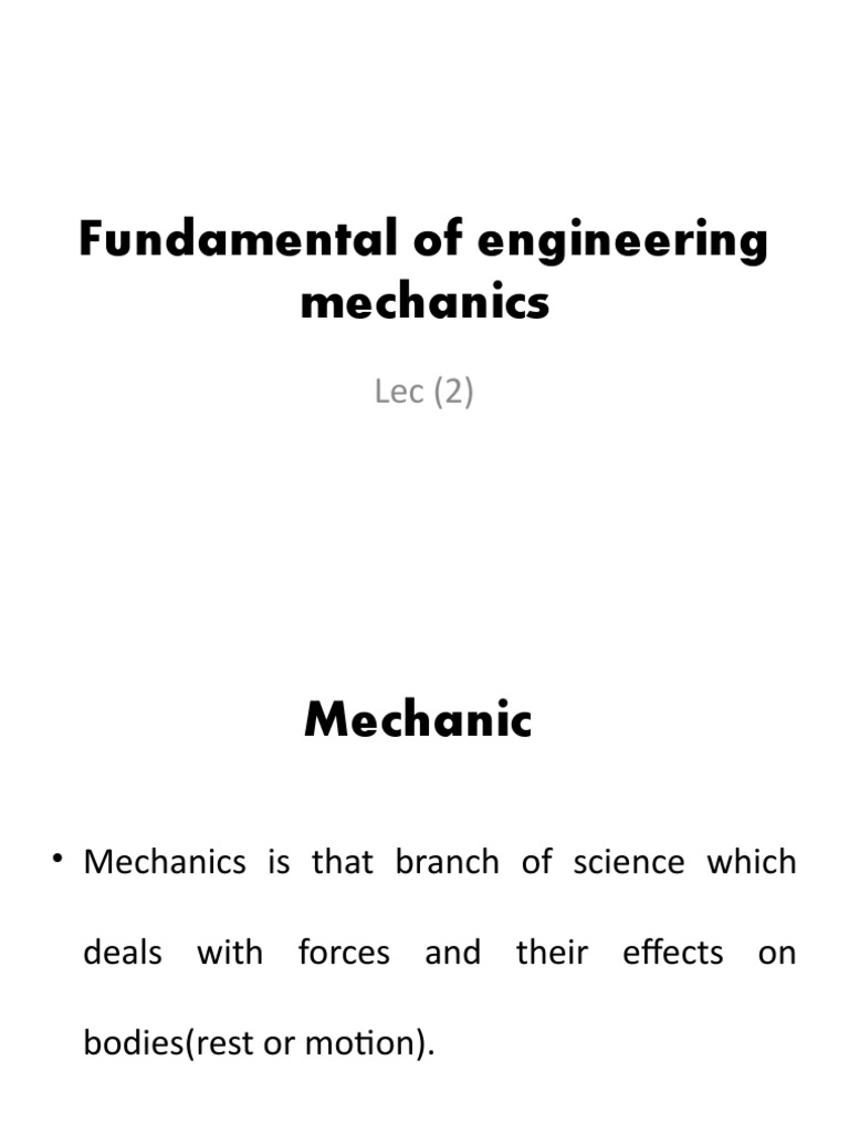 Fundamental of Engineering Mechanics | PDF | Force | International ...