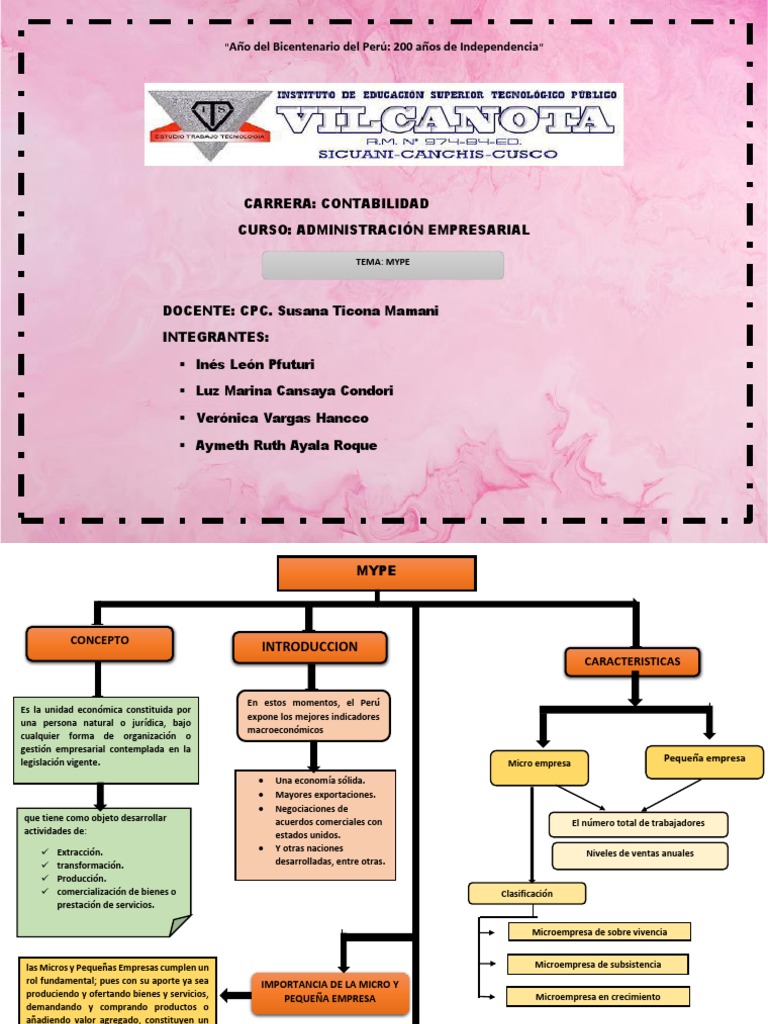 Mapa Conceptual de MYPE (Trabajo Grupal) | PDF | Pequeñas y medianas empresas | Ciencias económicas
