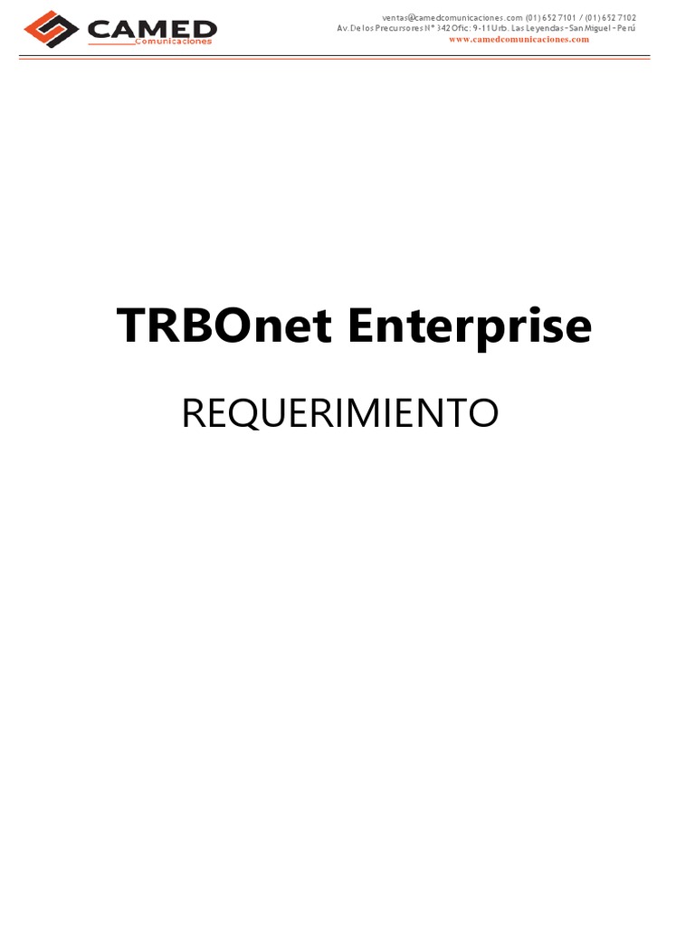 TRBOnet Enterprise | PDF | Servidor (Computación) | Hardware de la computadora