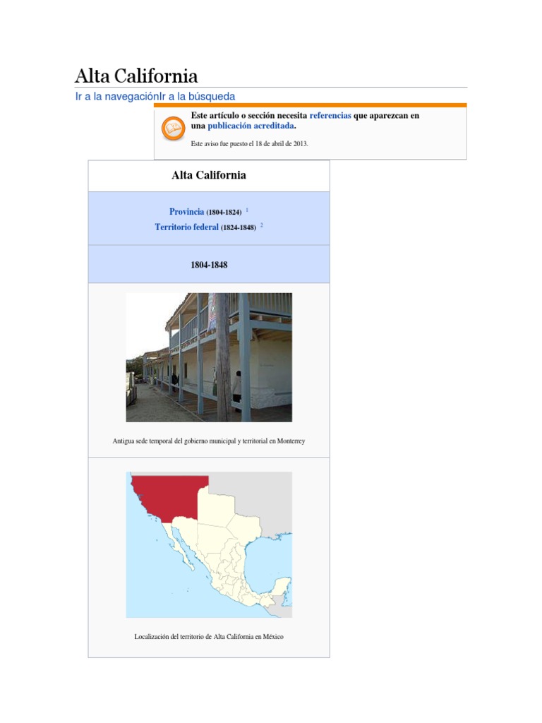 Alta California | PDF | Colonización española de las Américas ...