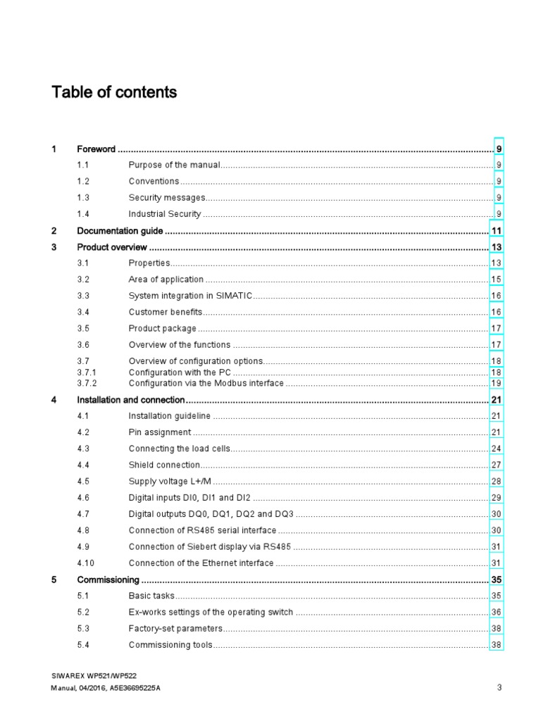 SIWAREX WP521/WP522 Manual, 04/2016, A5E36695225A | PDF | Computer Science | Computing