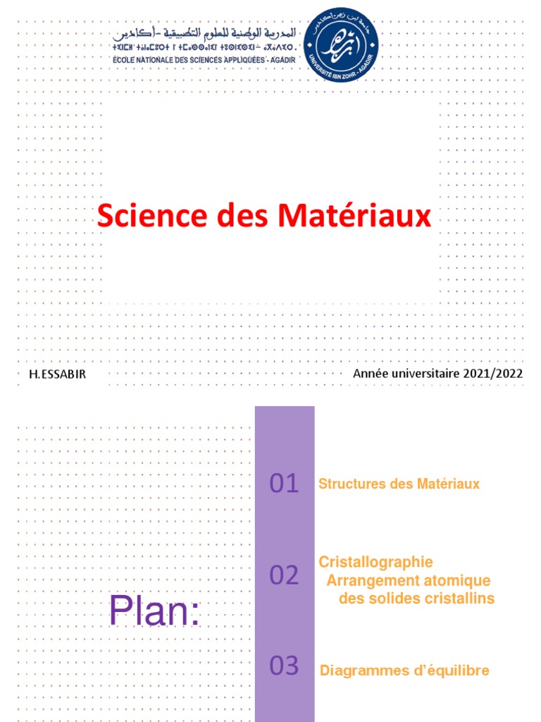 Chap1 SciencedesMatériaux | PDF | Liaison chimique | Science des matériaux