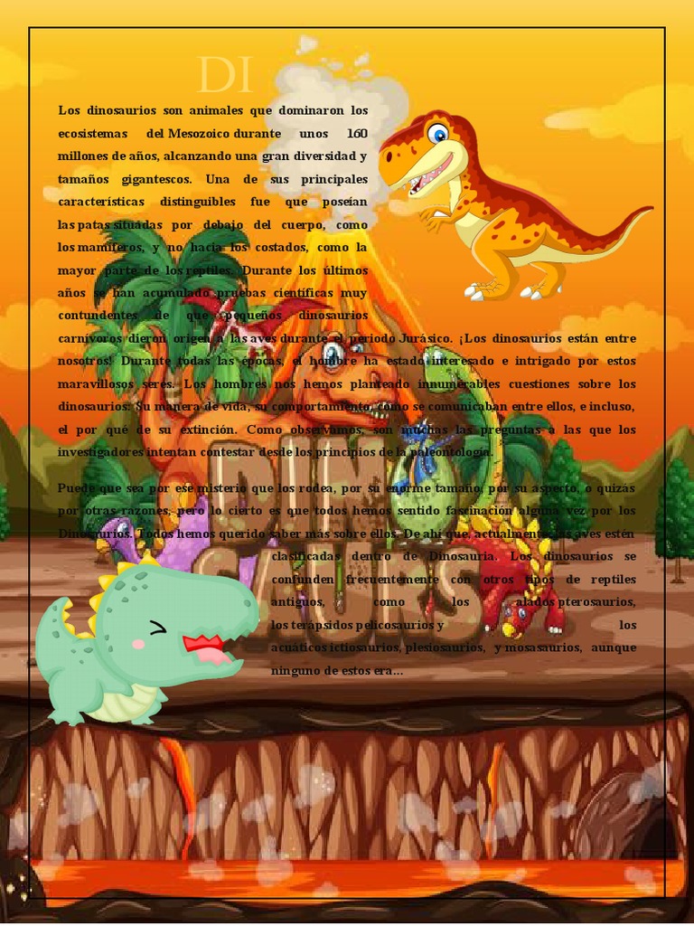 Los Dinosaurios Son Animales Que Dominaron Los Ecosistemas Del | PDF
