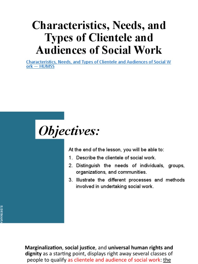 L4 Clientele and Audiences in SW - Characteristics and Needs | PDF ...