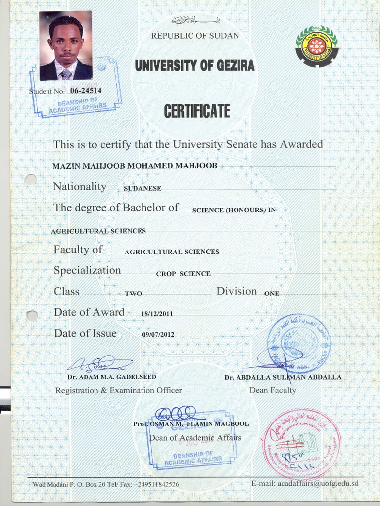 BSC Certificate | PDF
