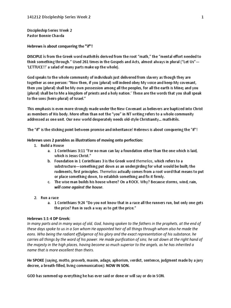 WK 2 Discipleship Series FINAL | Download Free PDF | God The Father | Jesus