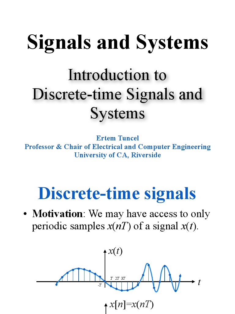 Introduction To Discrete-Time Signals and Systems | PDF | Complex ...