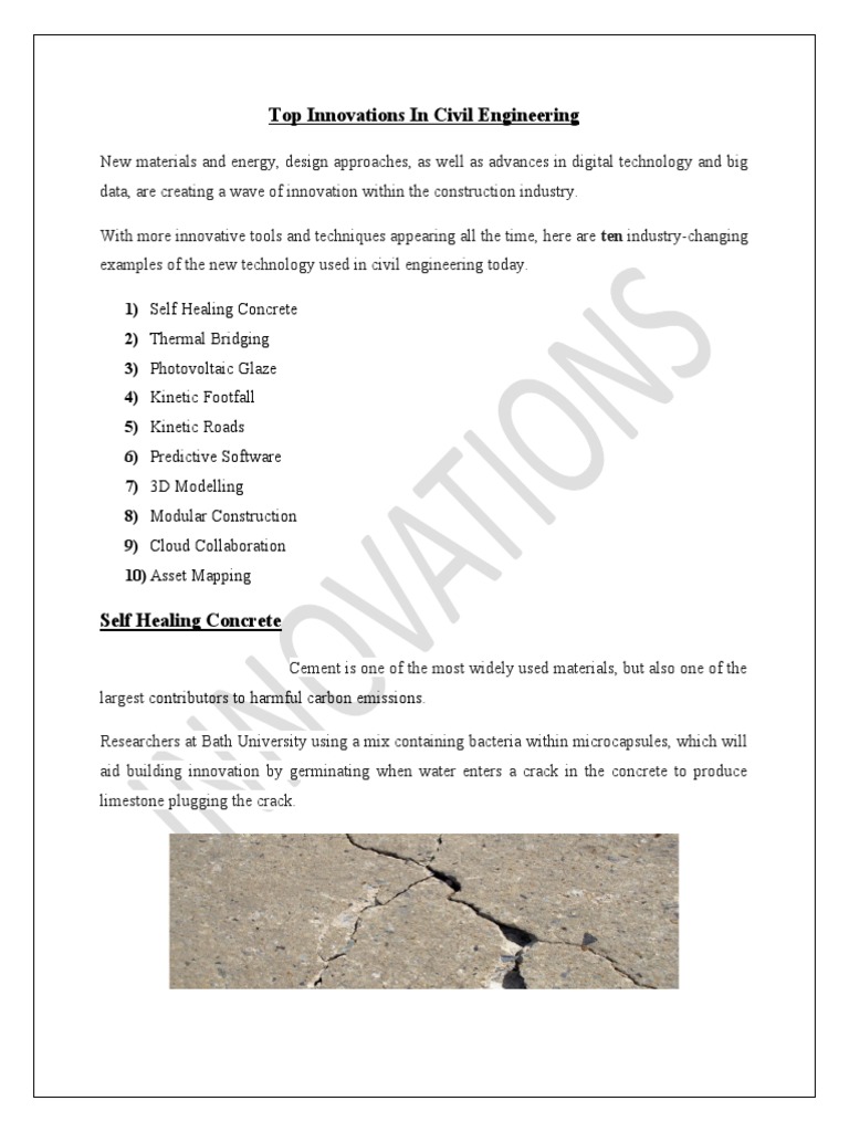 Top Innovations in Civil Engineering | PDF | Engineering | Cloud Computing