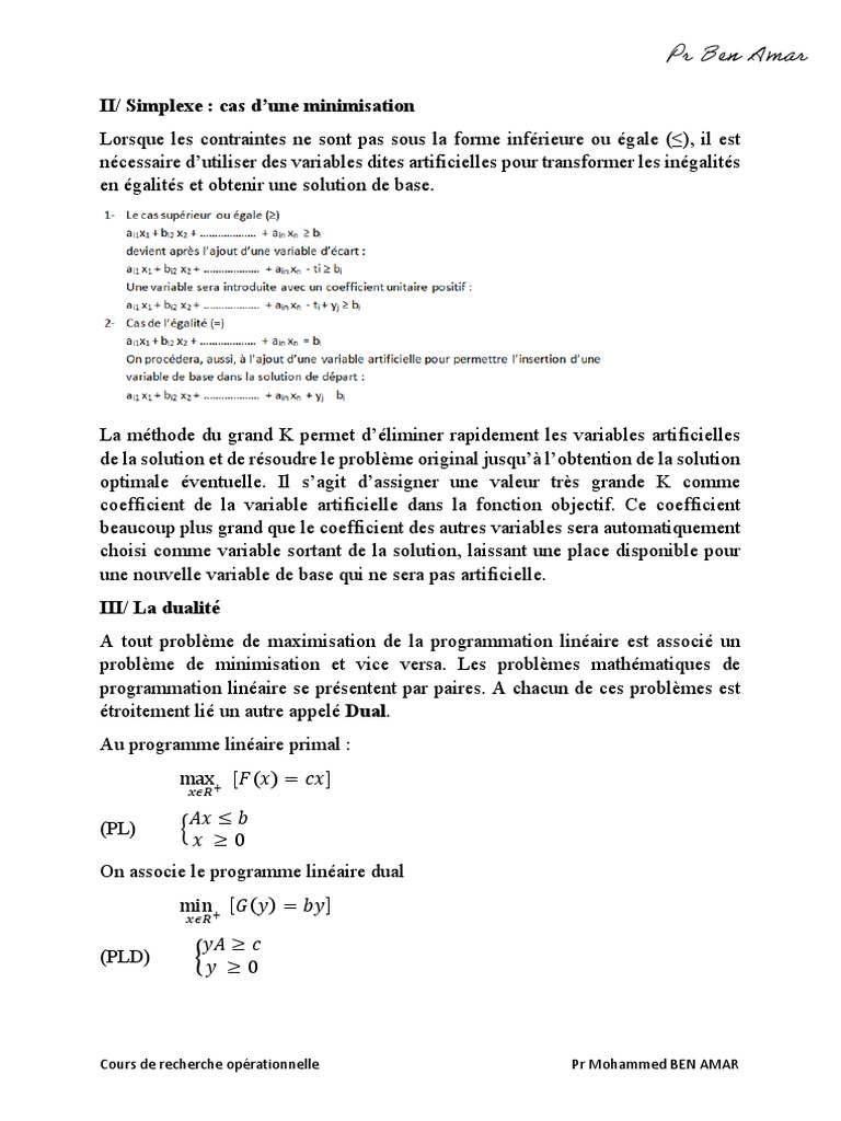 La Méthode Du Simplexe (Suite) | PDF | Optimisation linéaire | Optimisation mathématique