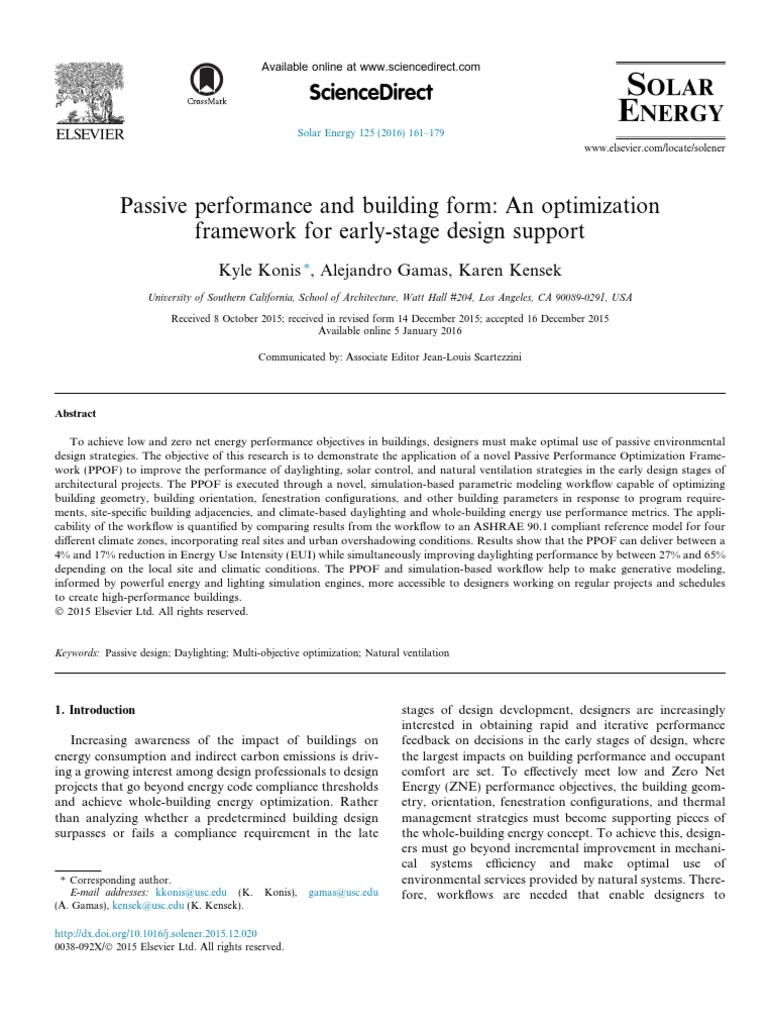 "Optimization of Passive Design Strategies for Daylighting and Energy Performance using ...