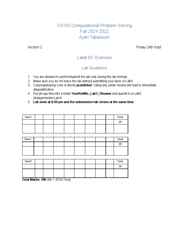 CS100 Lab Guide | PDF | Quadratic Equation | Algebra