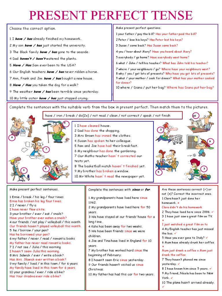 Present Perfect Grammar Resuelto | PDF