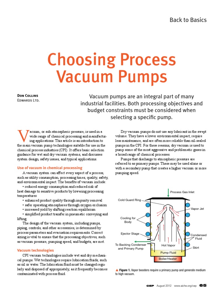 Choosing Process Vacuum Pumps | PDF | Pump | Vacuum
