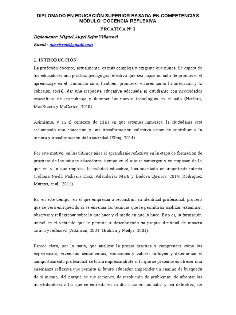 Practica #1 - Miguel Angel Sejas Villarroel | PDF | Maestros | John Dewey