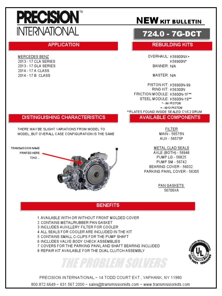 724.0 - 7G-DCT: Application Rebuilding Kits | PDF | Automotive Industry ...