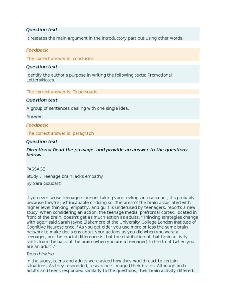 EAPP Remedial | PDF | Adolescence | Brain