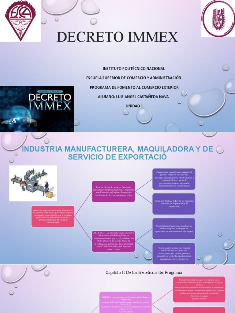 Decreto IMMEX | PDF | Exportaciones | El comercio internacional