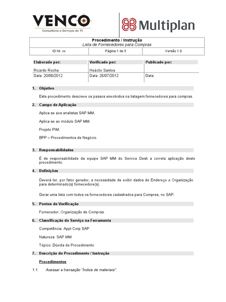 Lista de Fornecedores no SAP MKVZ | PDF | Informática | Ciência da ...