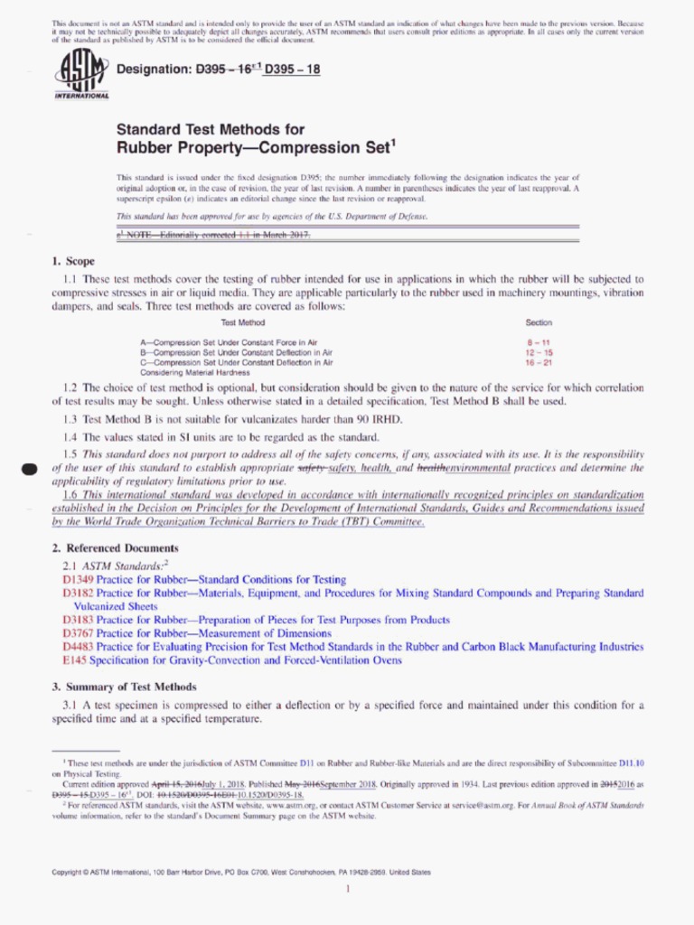 Astm D395-18 | PDF
