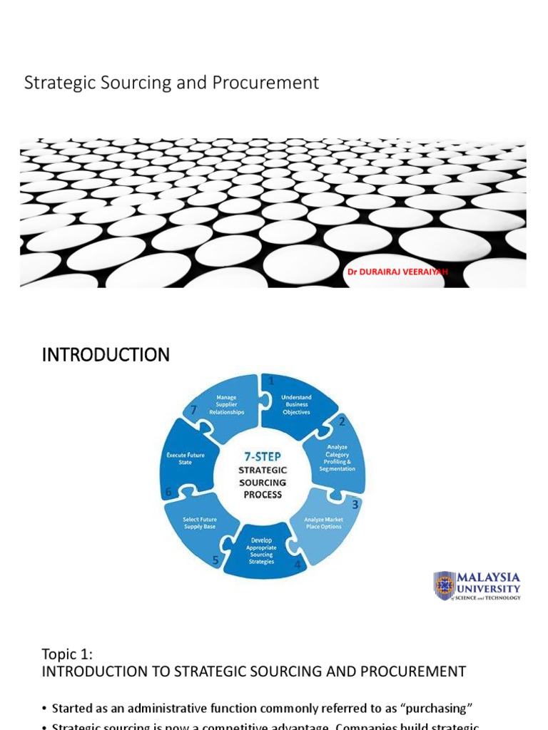 Strategic Sourcing and Procurement: DR Durairaj Veeraiyah | PDF ...
