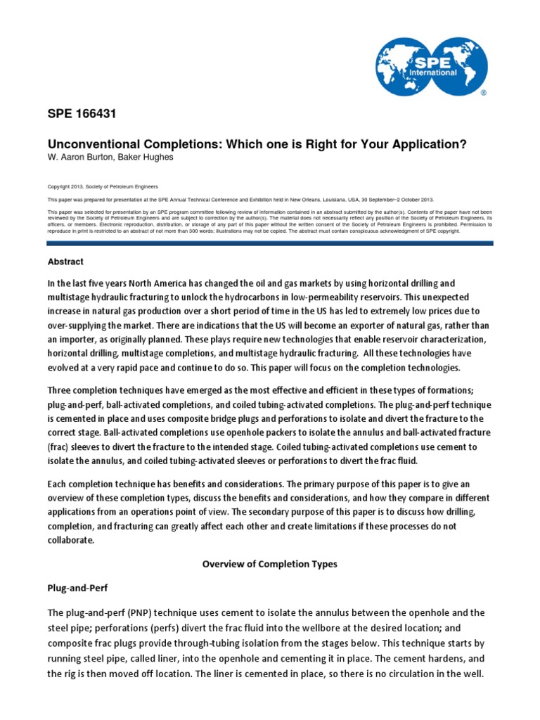 Unconventional Completions | PDF | Casing (Borehole) | Hydraulic Fracturing