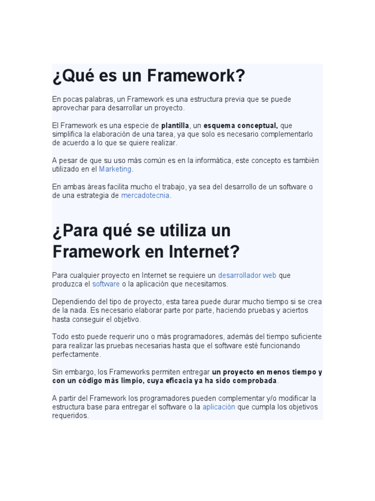 Qué Es Un Framework | PDF | Marco de software | Software