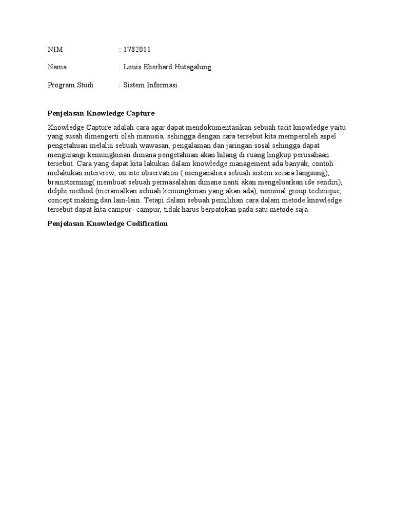 Knowledge Capture and Codification | PDF