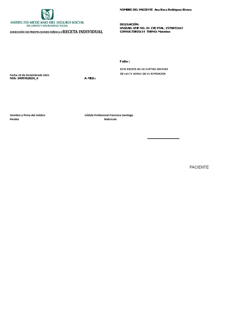 Receta Imss | PDF