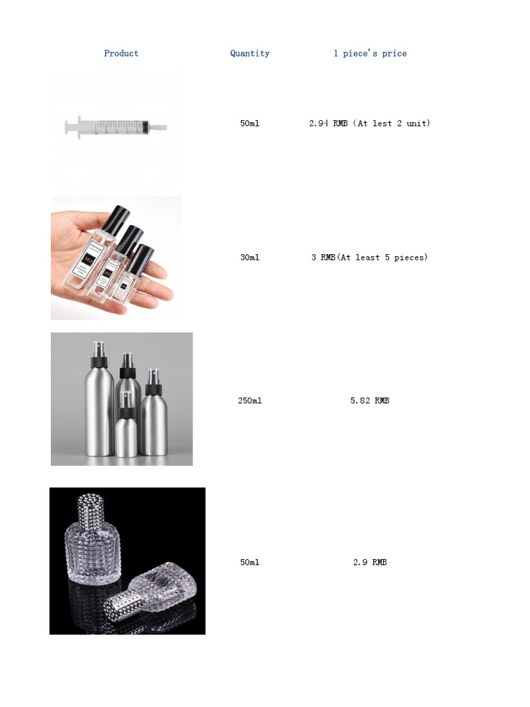 Product Quantity 1 Piece's Price: 50ml 2.94 RMB at Lest 2 Unit) | PDF