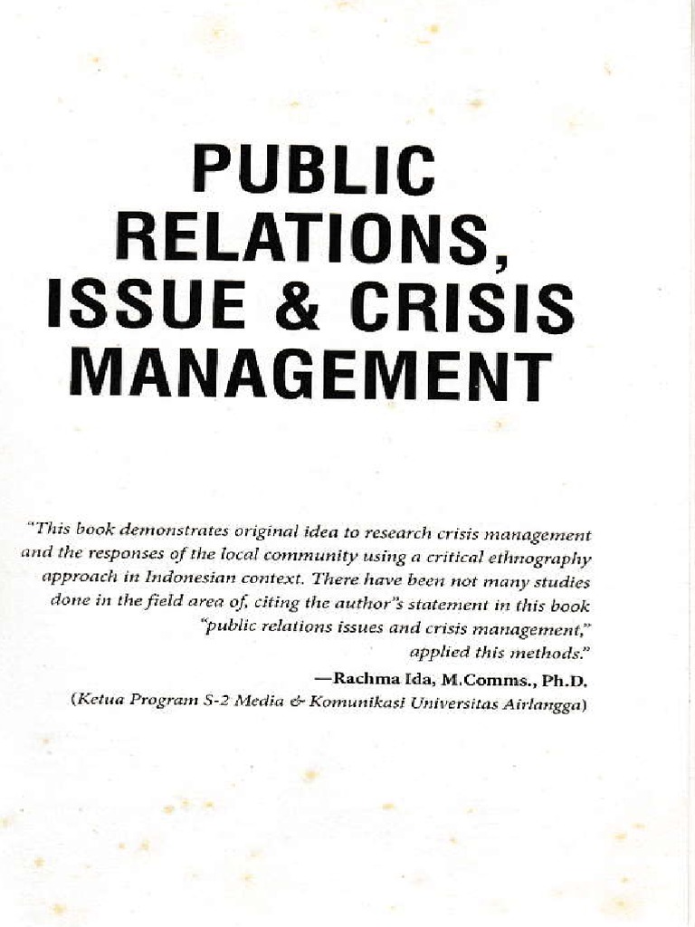 Public Relations, Issue & Crisis Management | PDF | Science & Mathematics