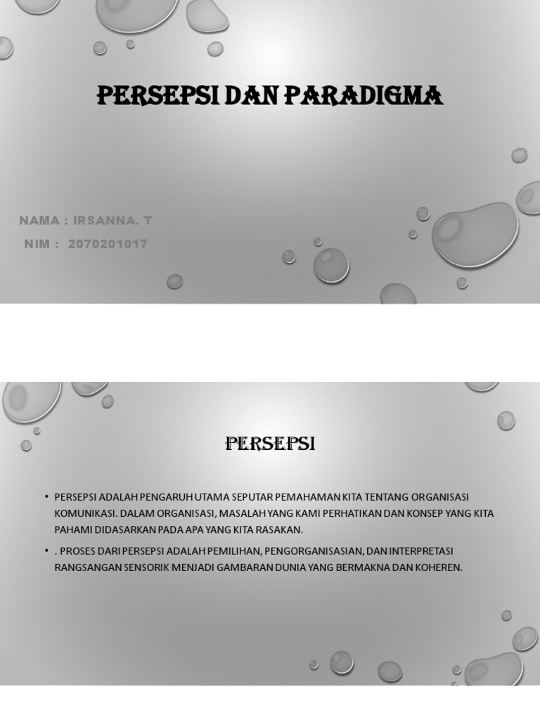 IRSANNA T Persepsi Dan Paradigma | PDF | Sains & Matematika | Gaya Hidup