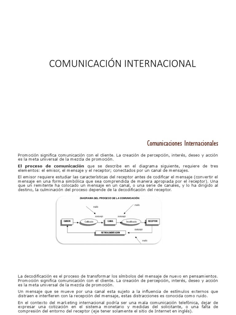 Comunicación Internacional | PDF | Marketing | Comunicación