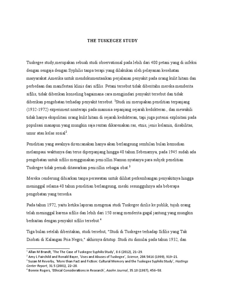 The Tuskegee Study | PDF