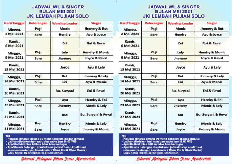 Jadwal WL | PDF